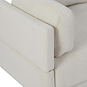 Aiuyesuo Modern L-Shaped Convertible Sectional Sofa with Reversible Chaise, Linen Fabric Upholstery Couch for Living Room Office, Sturdy Wooden Frame (Beige-4)