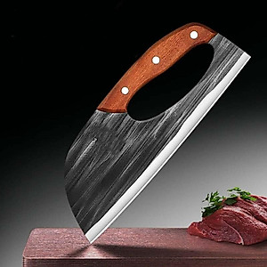 Meat Cleaver,Cleaver Knife, 9.5 inch Design Labor-saving Knife 50Cr15mov Forged Kitchen Knife Lady Kitchen Knives Household Safe Cooking Knife