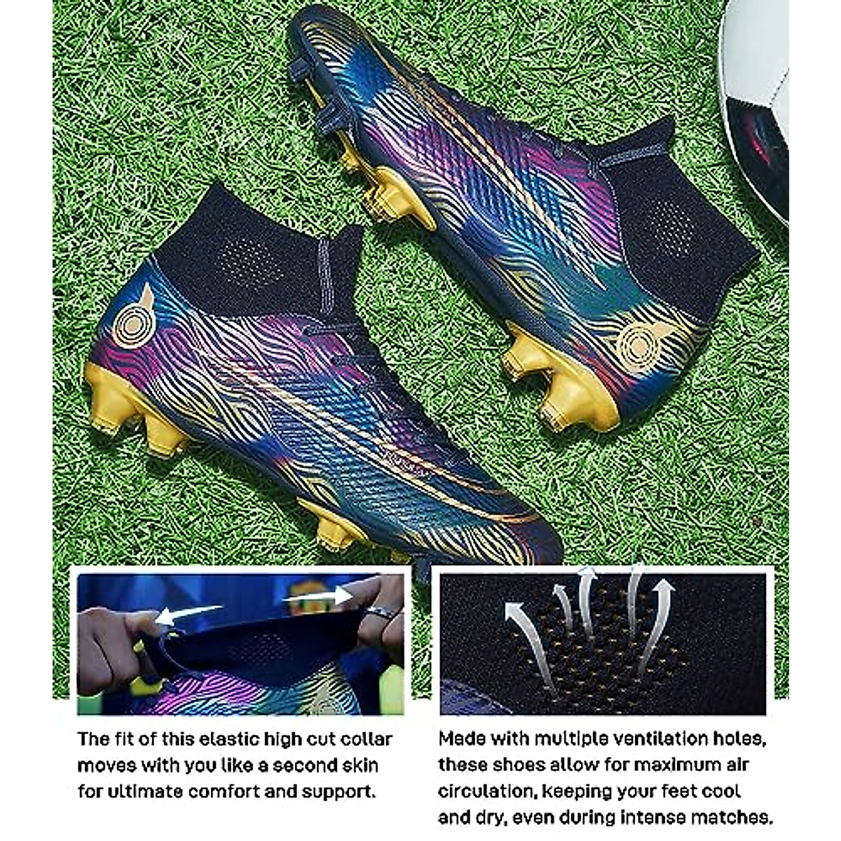 Men's Women's Unisex Soccer Cleats FG/AG Soccer Shoes Indoor Outdoor Turf Firm Ground High-top Spikes Younth Professional Training Football Boots