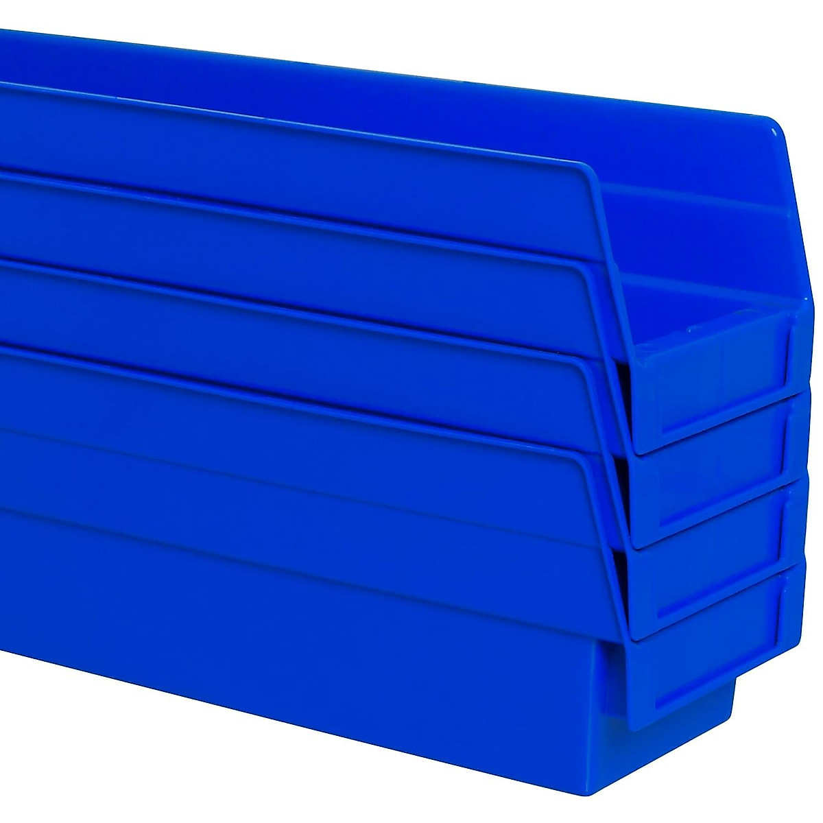 Akro-Mils 30120 Plastic Nesting Shelf Bin Box, (12-Inch x 4-Inch x 4-Inch), Blue, (24-Pack)