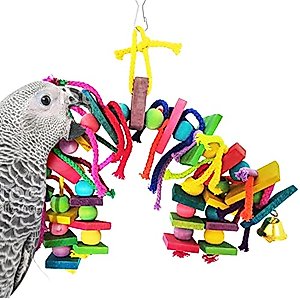 SunGrow Parrot Toy, Small & Medium Chewing Bird Toy for Parakeet, Sun Conure, 1 Piece