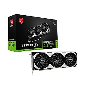 MSI Gaming GeForce RTX 4070 Ti 12GB GDRR6X Extreme Clock: 2655 MHz 192-Bit HDMI/DP Nvlink TORX Fan 4.0 Ada Lovelace Architecture Graphics Card (RTX 4070 Ti Ventus 3X 12G)