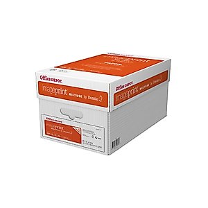 Office Depot ImagePrint FSC Certified Multiuse Paper by Domtar, 8 1/2in x 14in, 20 Lb, White, 500 Sheets Per Ream, Case