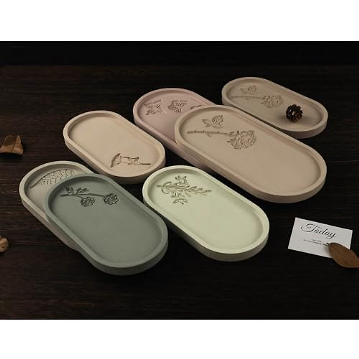 Resin Dish Molds Plate Silicone Moulds Elliptical Shaped Tray Molds Cup Pad Mold Silicone Molds for Resin Casting