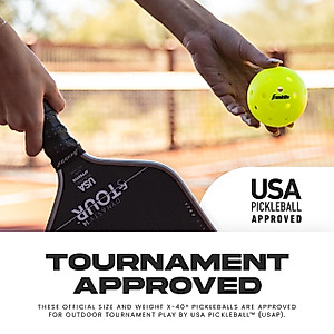 Franklin Sports X-40 Yellow Outdoor Pickleballs - USAPA Regulation Size - 36 Pack Bulk Set