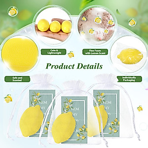 Lounsweer Set of 20 Wedding Lemon Soap Favors Mini Lemon Bridal Shower Favors Natural Lemon Shaped Soap Bar with from My Shower to Yours Cards and White Organza Bags for Baby Shower Decorations