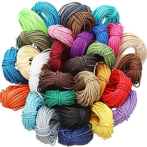 30 Colors 1mm Waxed Cord Beading Thread for DIY Macrame Necklace Bracelet Jewelry Making String, 10m Each Color