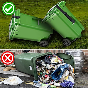 YEESOOM Trash Can Locks for Animals: 2 Pack Adjustable Garbage Can Locks for Animals, Security Straps Trash Can Lid Lock to Keep Squirrels, Raccoons, Critters Out of The Trash