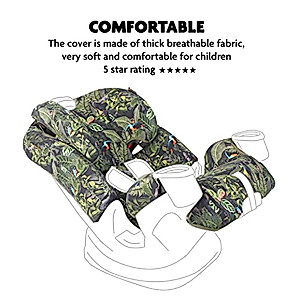 UKJE Liner Car Seat Cover Compatible with Graco 4ever DLX 4-in-1 Car Seat, CPSC Compliant Standards, Car Seat Liner Protector, Convertible Car Seat, Travel Accessories, Cotton Cover - Green Monkey