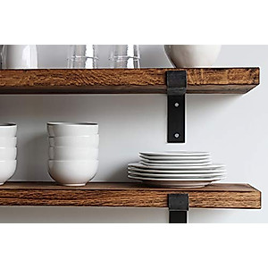 Urban Legacy Deep Shelves | Torched White Oak Hardwood with Full Brackets | High Weight Capacity