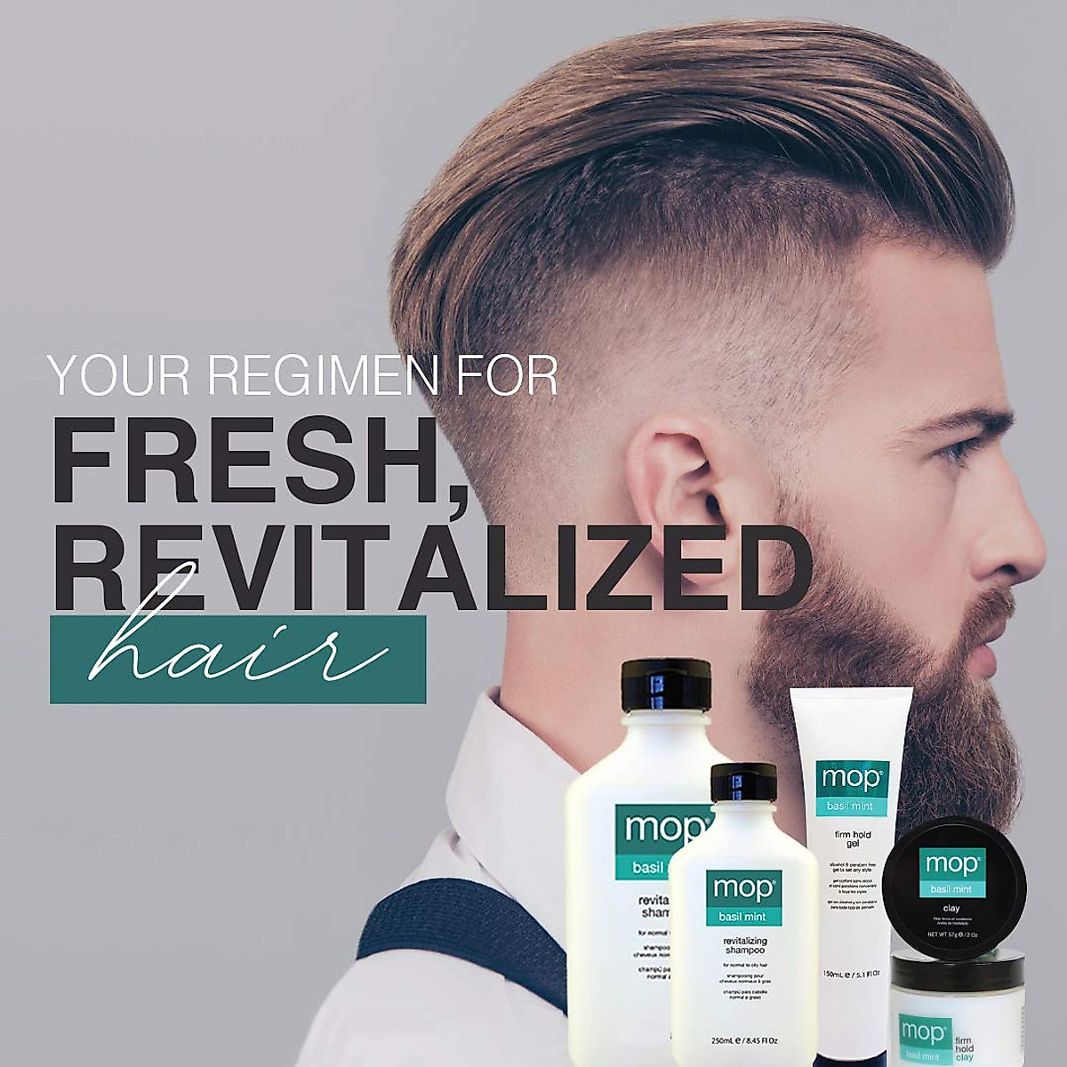 MOP Revitalizing Shampoo, Basil Mint, 8.45 Fl Oz