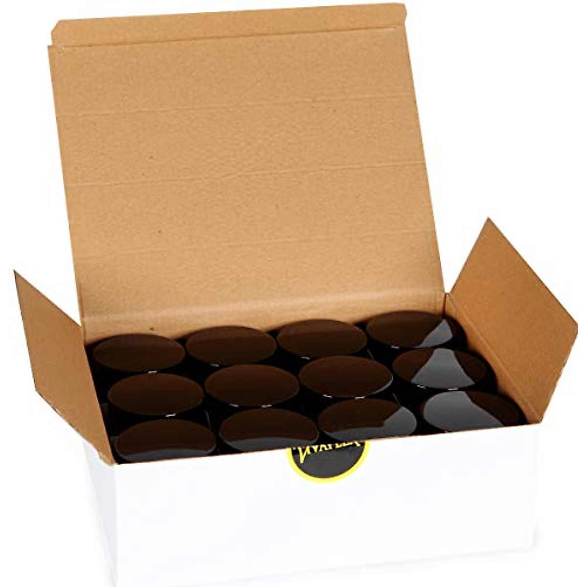 Vivaplex, 12, Cobalt Blue, 4 oz, Round Glass Jars, with Inner Liners and Black Lids