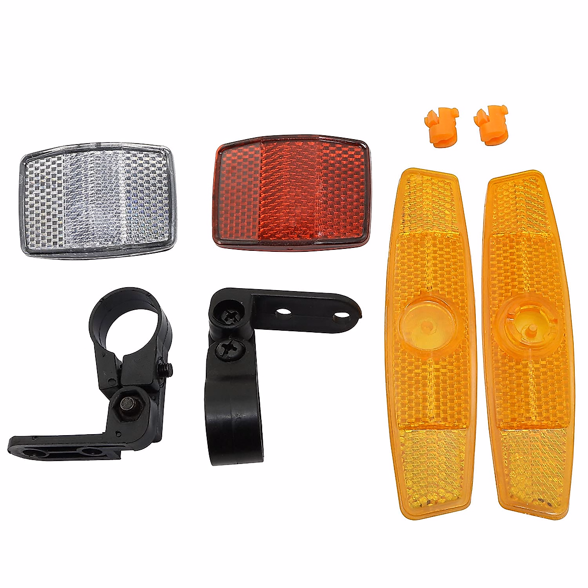 SQXBK Cycling Reflector Kit 6PCS Front and Rear Bicycle Bike MTB Adjustable Reflector Kit