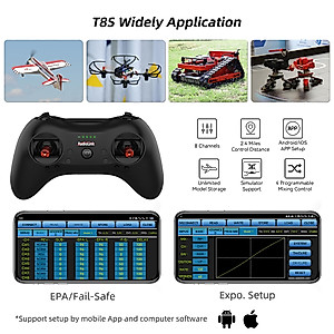 Radiolink A560 Ready to Fly (RTF) 3D RC Airplane 580mm Wingspan with Byme-A Gyro FC, 6 Flight Modes, Brushless Motor 15A ESC RC Plane, T8S TX & R8XM RX Voltage Telemetry for Beginner or Experienced