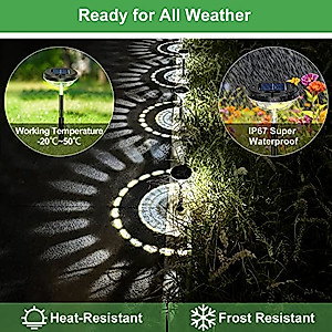 Bright Solar Pathway Lights 8 Pack,Warm White+Cool White LED Solar Lights Outdoor,IP67 Waterproof Solar Path Lights,Solar Powered Garden Lights for Walkway Yard Backyard Lawn Landscape Lighting Decor