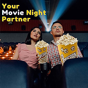 BLUFEU [50 Pack] 32 Oz Paper Popcorn Buckets – Leak-proof Disposable Popcorn Containers – Sturdy & Large Popcorn Cups Disposable for Movie night, Carnivals, Theme Party Decorations