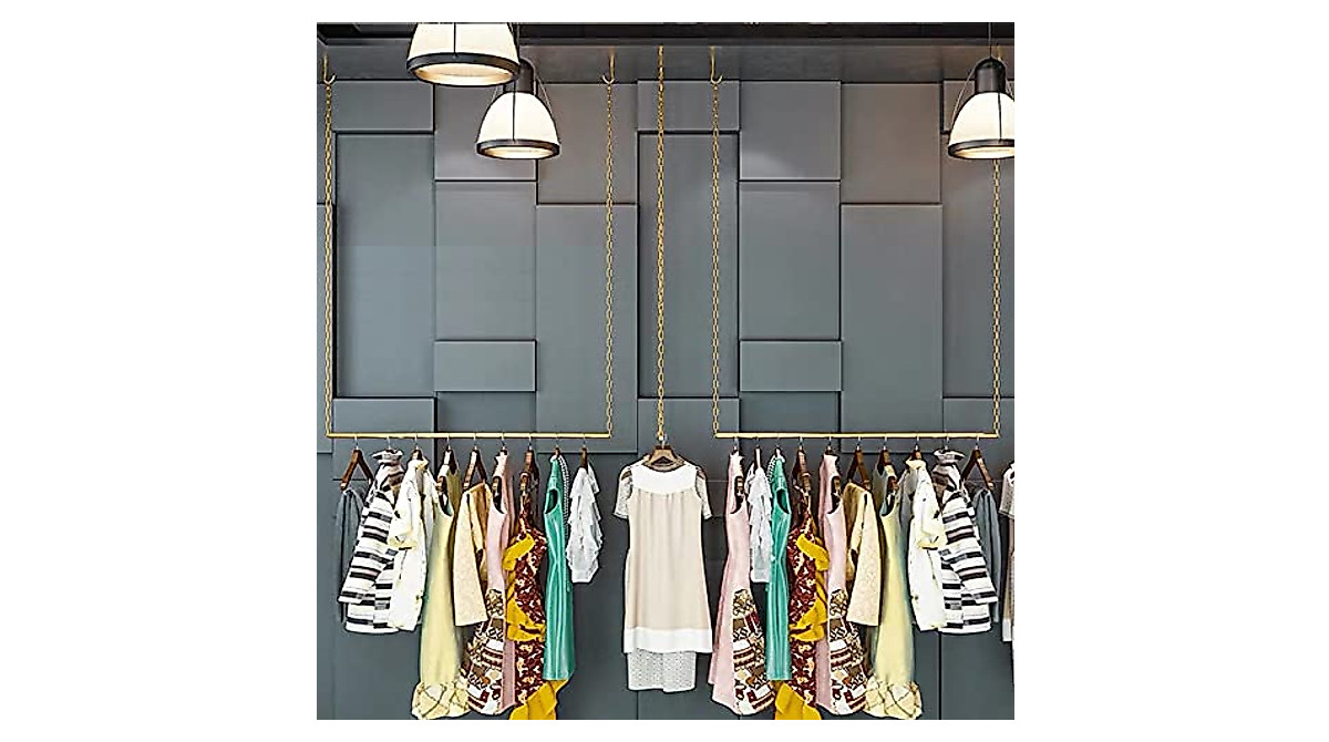 MDEPYCO Gold Adjustable Metal Clothing Racks for Retail & Wedding