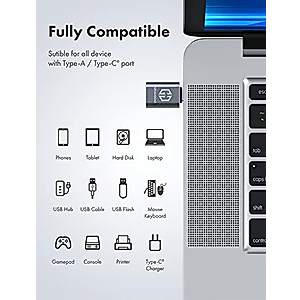 GRAUGEAR USB C to USB Adapter Pack of 2, 10Gbps Data Transfer, USB C Male to USB A Female Adapter 10Gbps, Compatible with PC, Laptop, MacBook, iPhone, iPad, Apple Watch, USB Charger, Type C Devices