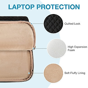 Laptop Sleeve 14 inch, BAGSMART Laptop Carrying Case Compatible with 13-13.3 inch Notebook, Compatible with MacBook Pro 14 Inch, MacBook Air, Laptop Protective Bag with Pocket, Handles, Black…