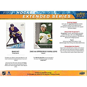 2020/21 Upper Deck Extended Series NHL Hockey Blaster Box - 7 Packs per Box - 8 Cards per Pack - Collect Young Guns Rookie Cards