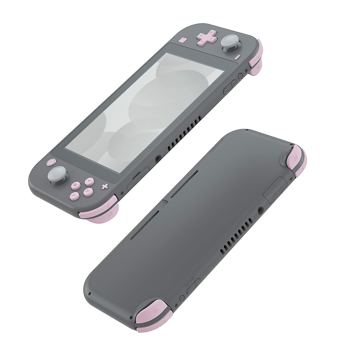 eXtremeRate Cherry Blossoms Pink Replacement ABXY Home Capture Plus Minus Keys Dpad L R ZL ZR Trigger for Nintendo Switch Lite, Full Set Buttons Repair Kits with Tools for Nintendo Switch Lite