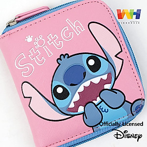 Stitch Gift Zip-Around Bifold Novelty My First Wallet Money Organizer with Coin Pocket Purse for Girls Teens Teenager