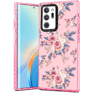 Jowhep Flower Floral for Samsung Galaxy Note 20 Ultra Case Aesthetic Art Flowers Girly for Girls Kids Women Phone Cases Cover Fun Soft TPU Bumper Protective Case for Samsung Galaxy Note 20 Ultra