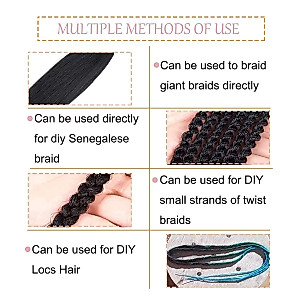 Ginger Braiding Hair Pre Stretched 26 Inches Copper EZ Braiding Hair Yaki Texture 6 Packs/Lot Braids Hot Water Setting Professional Synthetic Braiding Hair for Box Crochet Hair Extensions (#350)