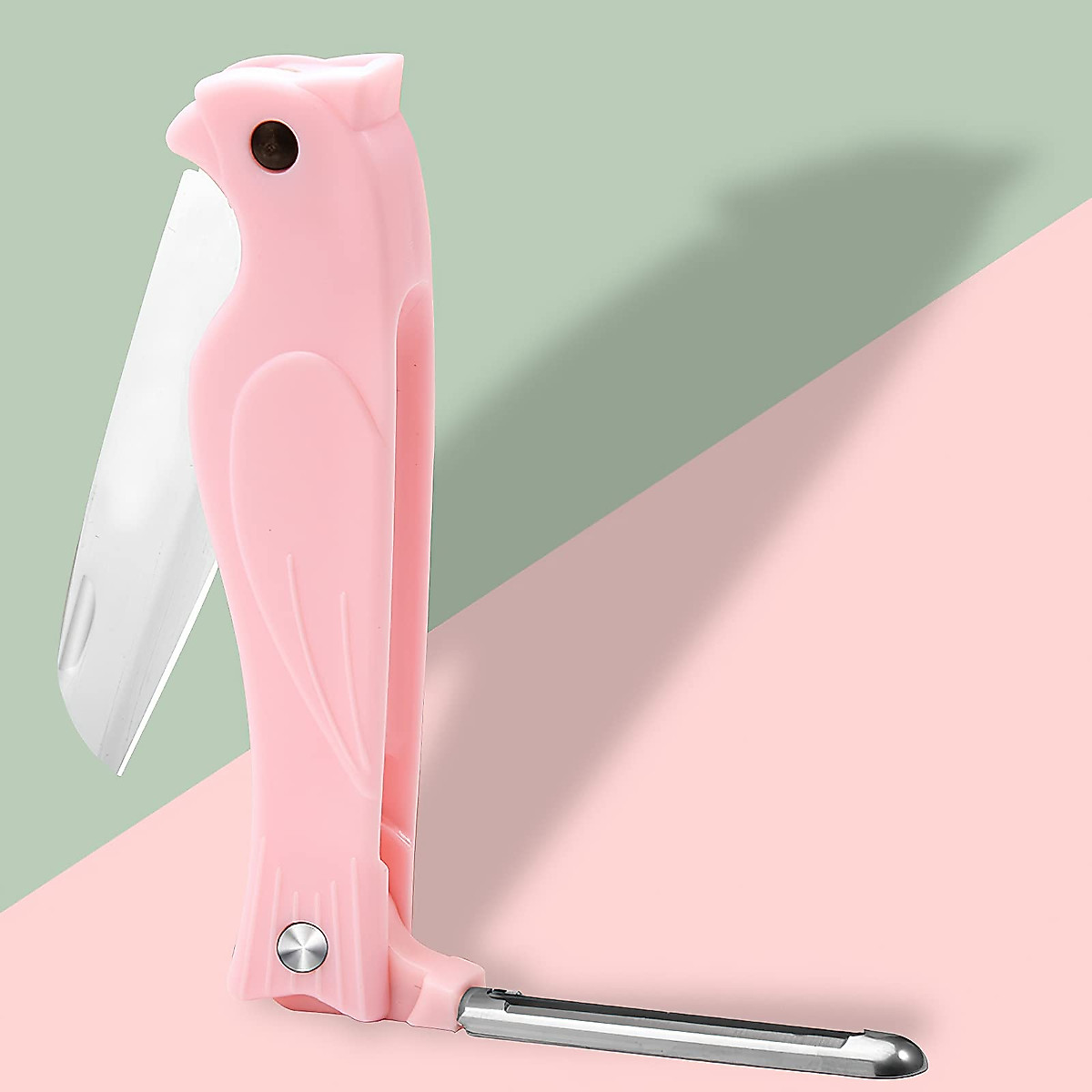 NC Paring Knife Fruit Knife Peeling Vegetable Peeler Folding Foldable Multi Function Travel Pocket Portable Mini Household for Kitchen Traveling Camping Outdoor Stainless Steel