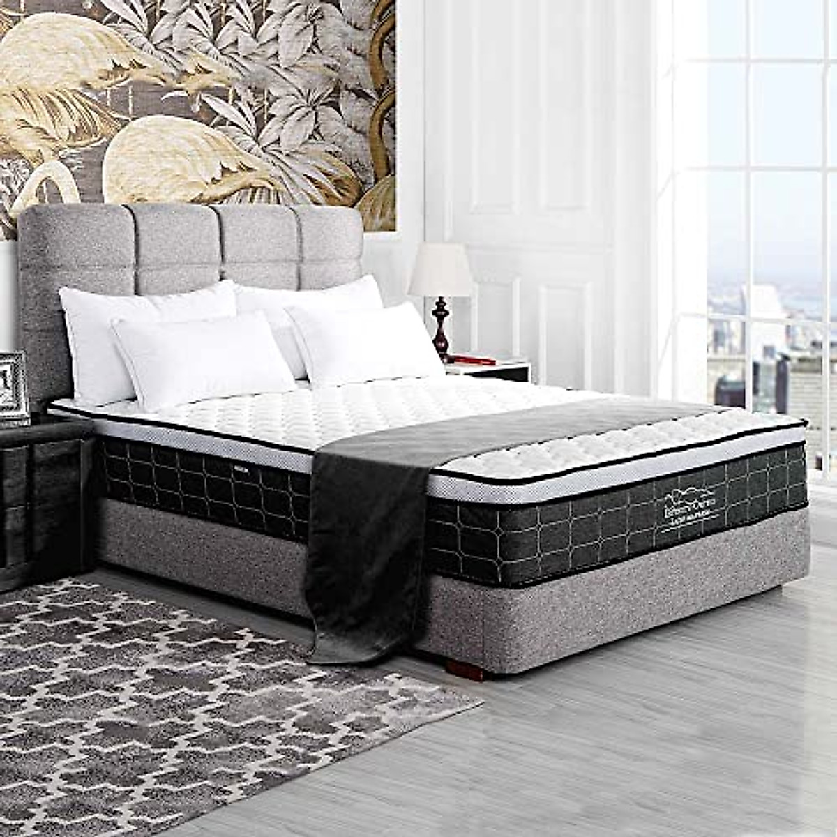 Swiss Ortho Sleep 10" Inch Memory Foam and Innerspring Hybrid Mattress, Medium-Firm Plush Mattress/CertiPUR-US Certified/Bed-in-a-Box/Pressure Relieving Bliss, Twin White