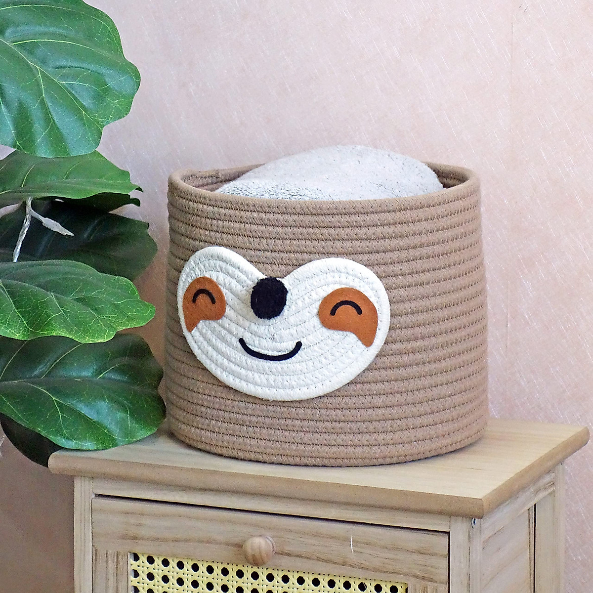 T&T Homewares Small Sloth Baskets for Baby Diaper Organizer, Nursery Storage, Nursery Room Decor, Kids Room Organizer, Pet Toy Storage