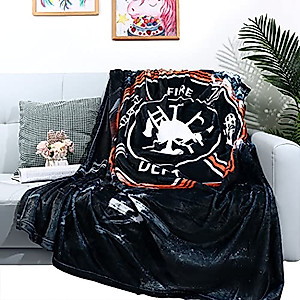 SXCHEN Blankets Plush Sofa Bed Throw Blanket Firefighter Fire Sign Firemen Hero Father's Day 60"x80"