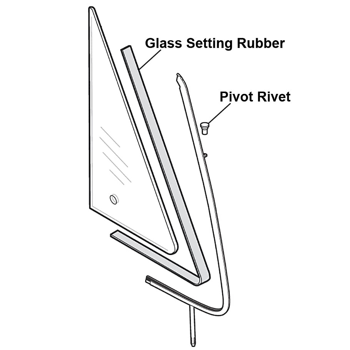 New Front Vent Glass Pivot Rivets & Install Punch Tool L&R Compatible With 1973-1987 C/K R/V Truck, 73-91 Suburban, K5 Blazer, Jimmy