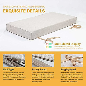 ROFIELTY Custom Bench Cushion for Bench Seat Cushion Window Seat Cushions Indoor Bench Cushions for Indoor Furniture Bench Pads Bench Pillow (Light Brown,31x12x3inch)