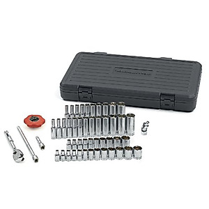 GEARWRENCH 1/4" Drive Standard & Deep SAE/Metric Mechanics Tool Set 51 Pc., 6 Point - 80300