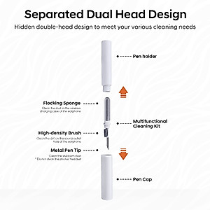 AGhappy Cleaner Kit for Airpods 1 2 3, 6 in 1Multi-Function Cleaning Pen for Earbuds Bluetooth Earphones Case Soft Brush Tools for Lego Huawei Samsung MI Earbuds PC Laptop Pro Camera Lens