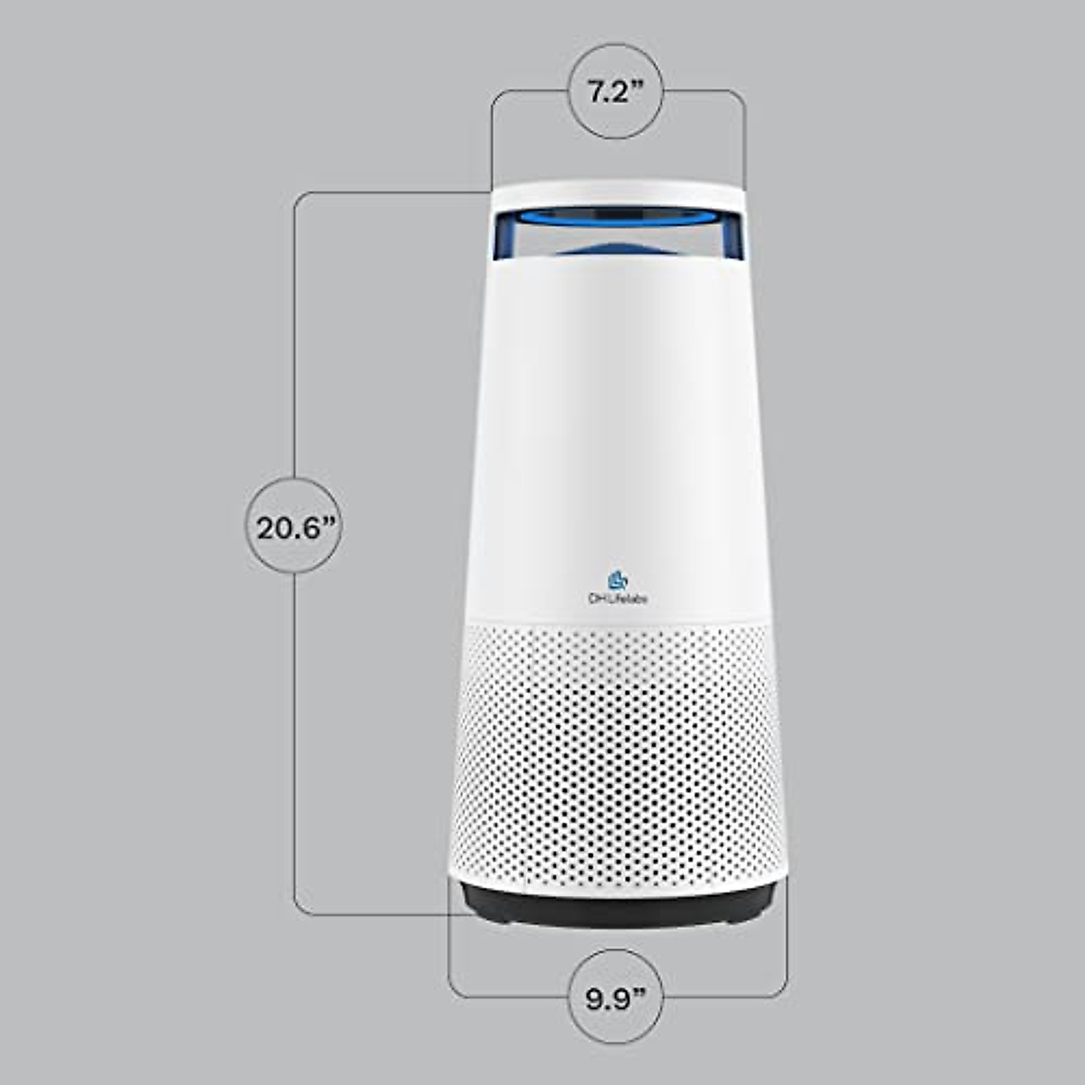 DH Lifelabs | Sciaire Mini + HEPA Air Purifier | Ions Actively Clean & Deodorize Air | Eliminates 99.9% of Bacteria & Viruses | H13 HEPA Purifier Filter for Allergies Pets | Bedroom Home | Grey