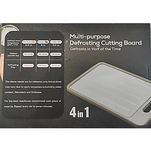Bandeja de Descongelación - Tabla de cortar 4 en 1, Tabla Multifuncional con Afilador de Cuchillo, Rallador de ajo, Tabla para descongelar carne, Tabla de cortar antideslizante doble cara.