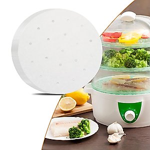 CONIE 12 Inch Steamer Paper Liners, Perforated Parchment Paper for Air Fryer Steaming Basket 100cts