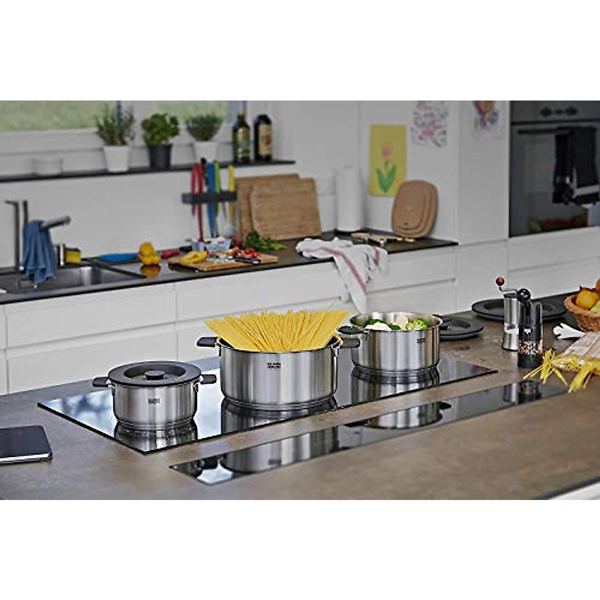 KUHN RIKON Smart & Compact Casserole Pot, 5 Litre/24 cm, Stainless Steel, 5 liters, Silver