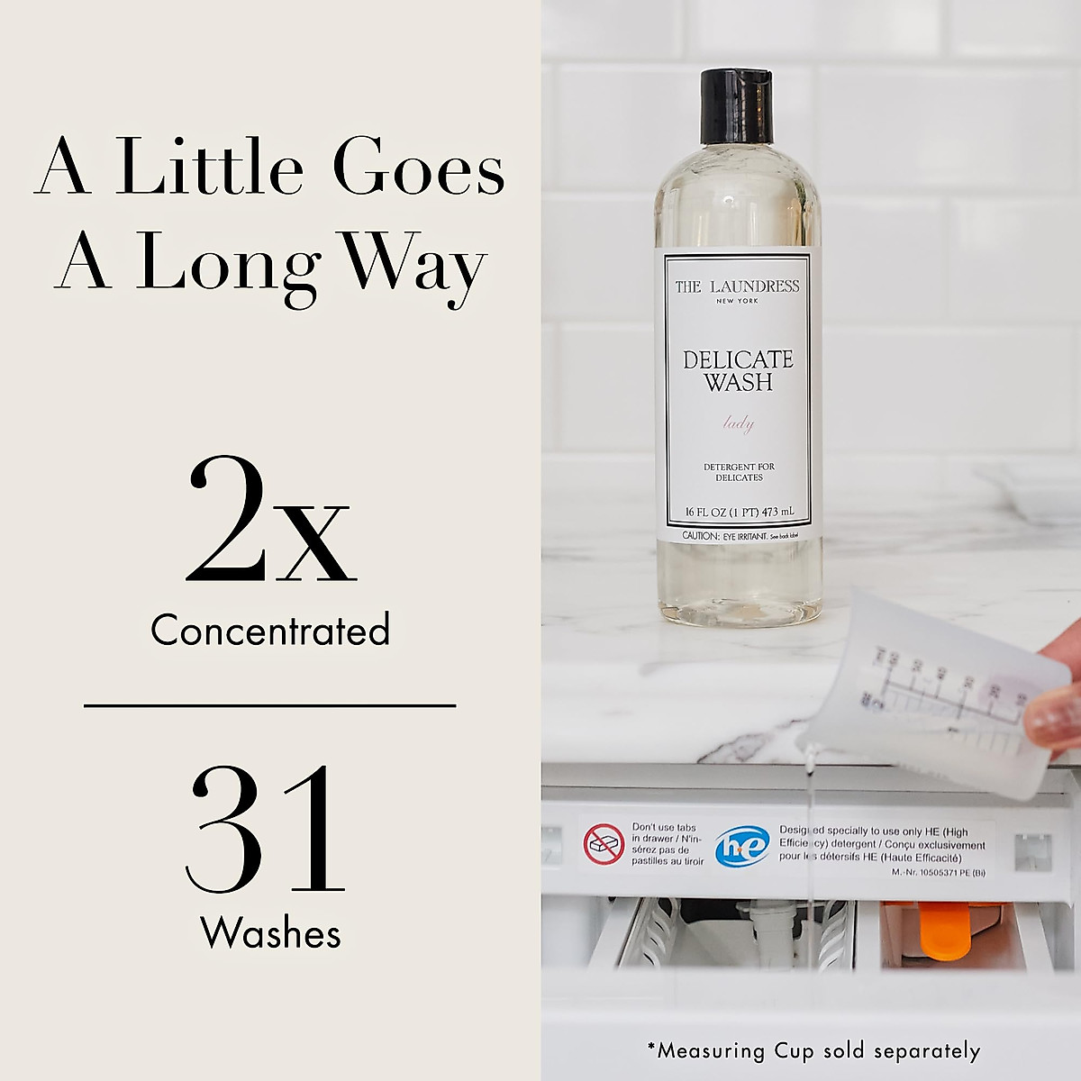 The Laundress Delicate Wash, Double Concentrated, Lady Scent, Detergent Delicate, Lingerie & Silk Detergent, Lingerie Wash, 16 Fl Oz