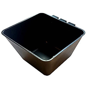Cage Cups Square 1.2 Quart / 38 fl oz Water Dish for Poultry, Dogs, Cats, Freezeproof Hanging Feed & Water Cage Cups (12, Black)