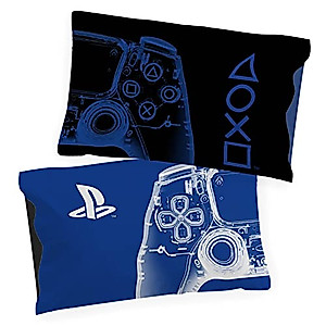 PlayStation Gamer 1 Single Reversible Pillowcase - Kids Super Soft Bedding (Official PlayStation Product)