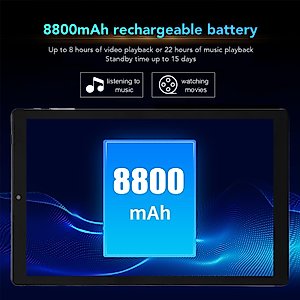 EBTOOLS 10.1 Inch 2 in 1 Tablet, 1960 Full HD Touchscreen MT6735 Deca Core CPU Tablet with Bluetooth Keyboard, 5GWiFi Tablet for Android 12.0, Built in Dual Speakers (US Plug)