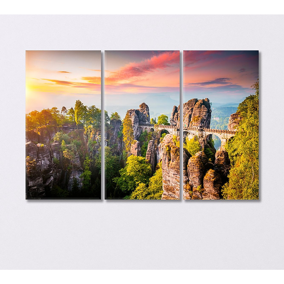 Elbe Sandstone Mountains Germany Canvas Print 1 Panel / 36x24 inches