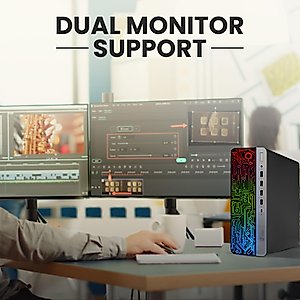 BTO RGB Prebuilt Gaming PC Desktop - Intel Core i5 7th Gen, 16GB DDR4 Ram, 1TB SSD, AMD Radeon RX-550 4GB GDDR5 Graphics Card, Windows 10 Pro, Computer Tower for PC Gaming, HDMI, DP (Renewed)