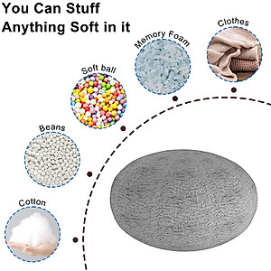 Bean Bag,Giant Fur Bean Bag Chair Cover for Adults Kids (Without Filling) Comfy Fluffy Giant Round Beanbag Lazy Sofa Cover for Reading Chair Floor Chair Lazy Sofa Bed Cover Soft Fluffy Faux BeanBag