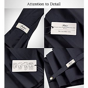 Balios Prestige Travel Umbrella Real Wood Handle Auto Open Close Vented Windproof Canopy Black