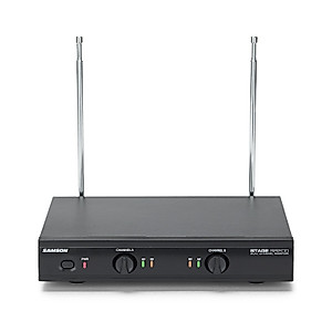 SamsOn-Stage 200 Handheld Dual-Channel Wireless System with Two Q6 Dynamic Microphones, Group D, Black