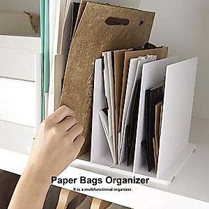 PHOJEWI Purse Organizer for Closet, Shelf Dividers for Closet Organization Adjustable White Plastic Handbag Organizers for Closets Purse Storage Organizer